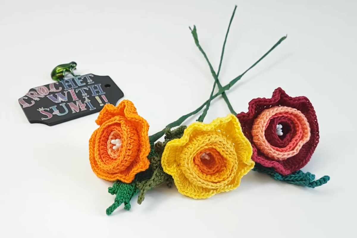 How to Crochet Flowers with Double Crochet