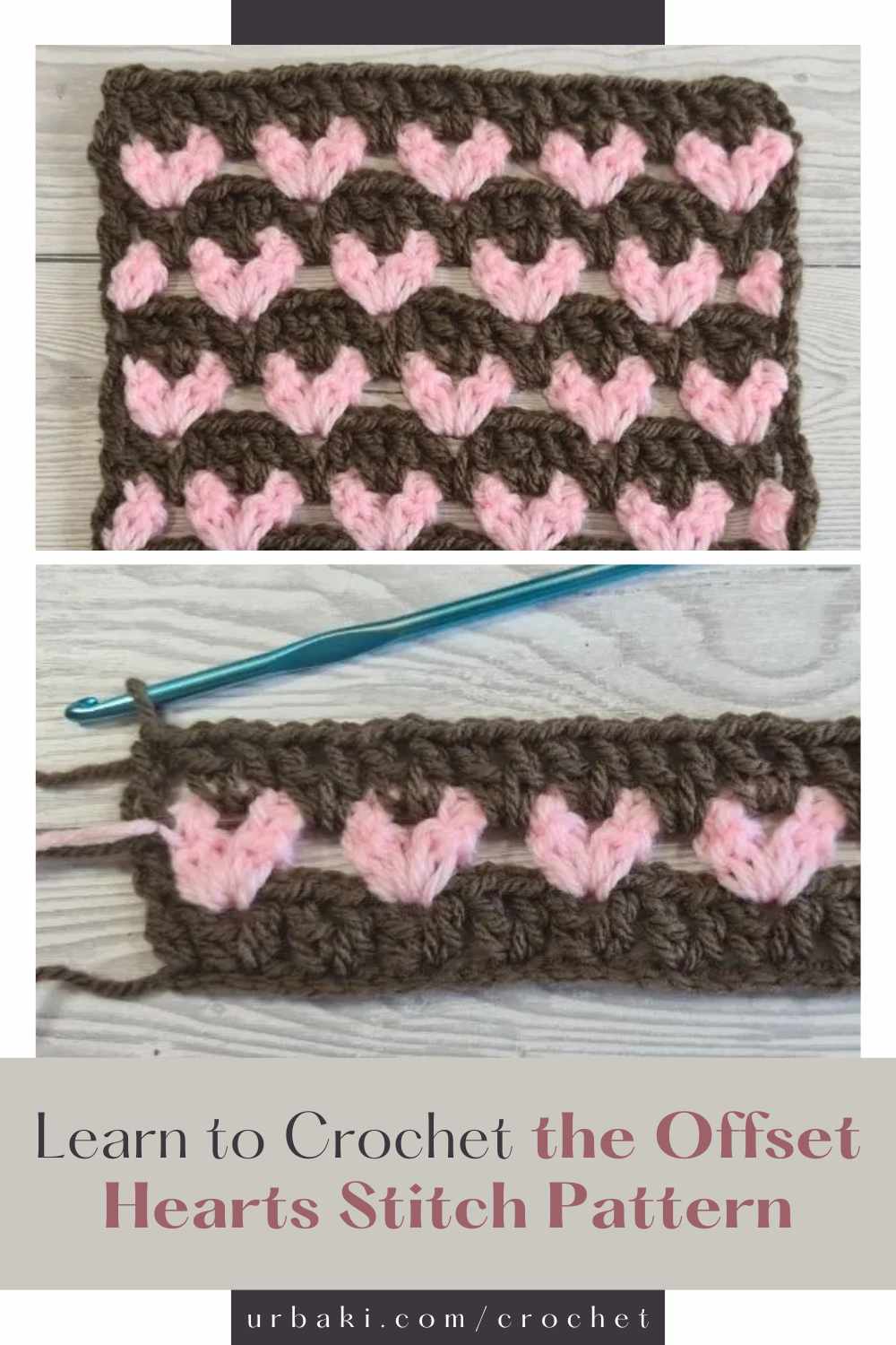 Learn to Crochet the Offset Hearts Stitch Pattern
