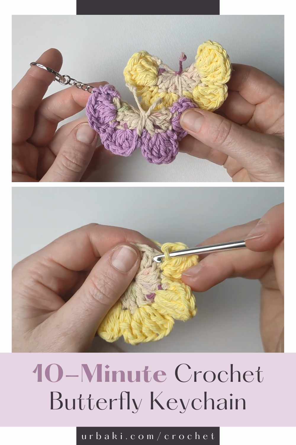 10-Minute Crochet Butterfly Keychain: Free Pattern