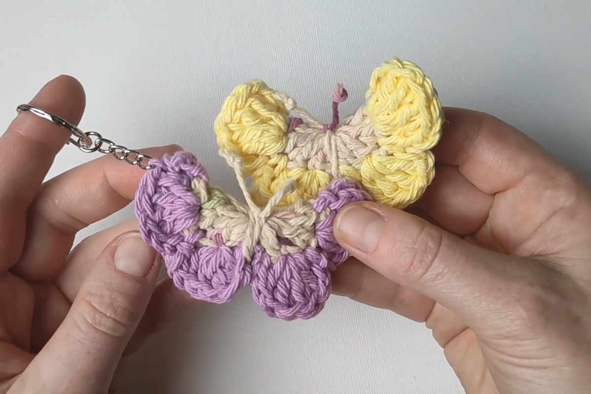 10-Minute Crochet Butterfly Keychain: Free Pattern
