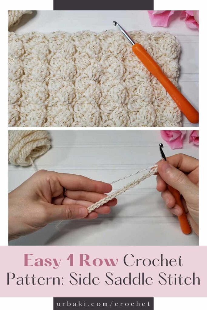 Easy 1 Row Crochet Pattern: Side Saddle Stitch