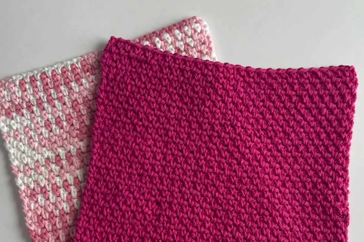 Learn to Crochet a Moss Stitch Dish Cloth