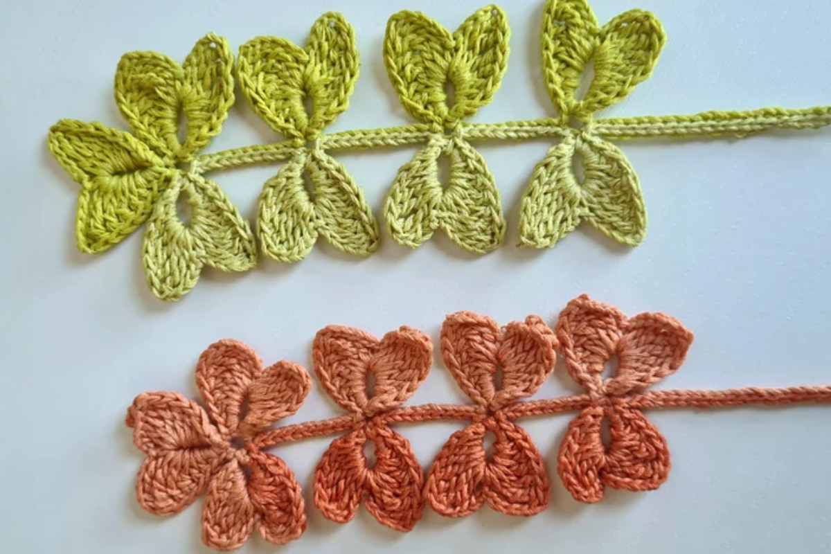 Step-by-Step Crochet Leaf Branch Tutorial: Ideal for Bookmarks
