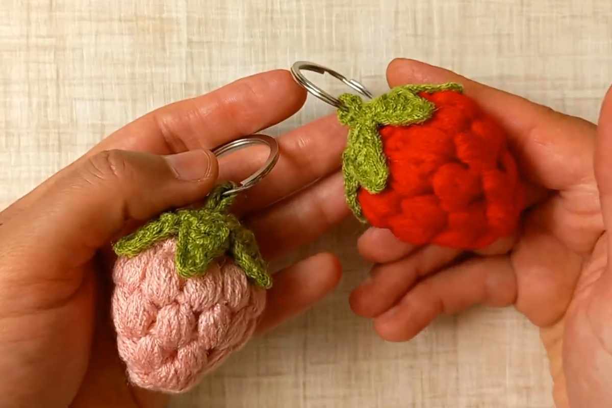 The Perfect Crochet Gift: A Strawberry Keychain