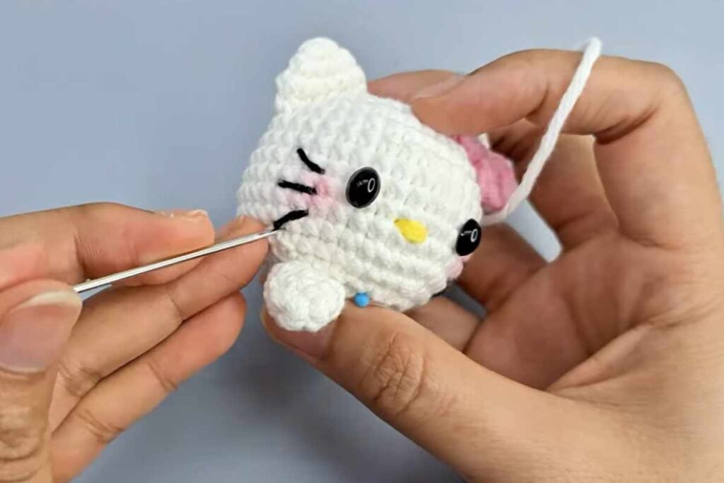 Mini Crochet Hello Kitty Keychain You Can Make in One Sitting