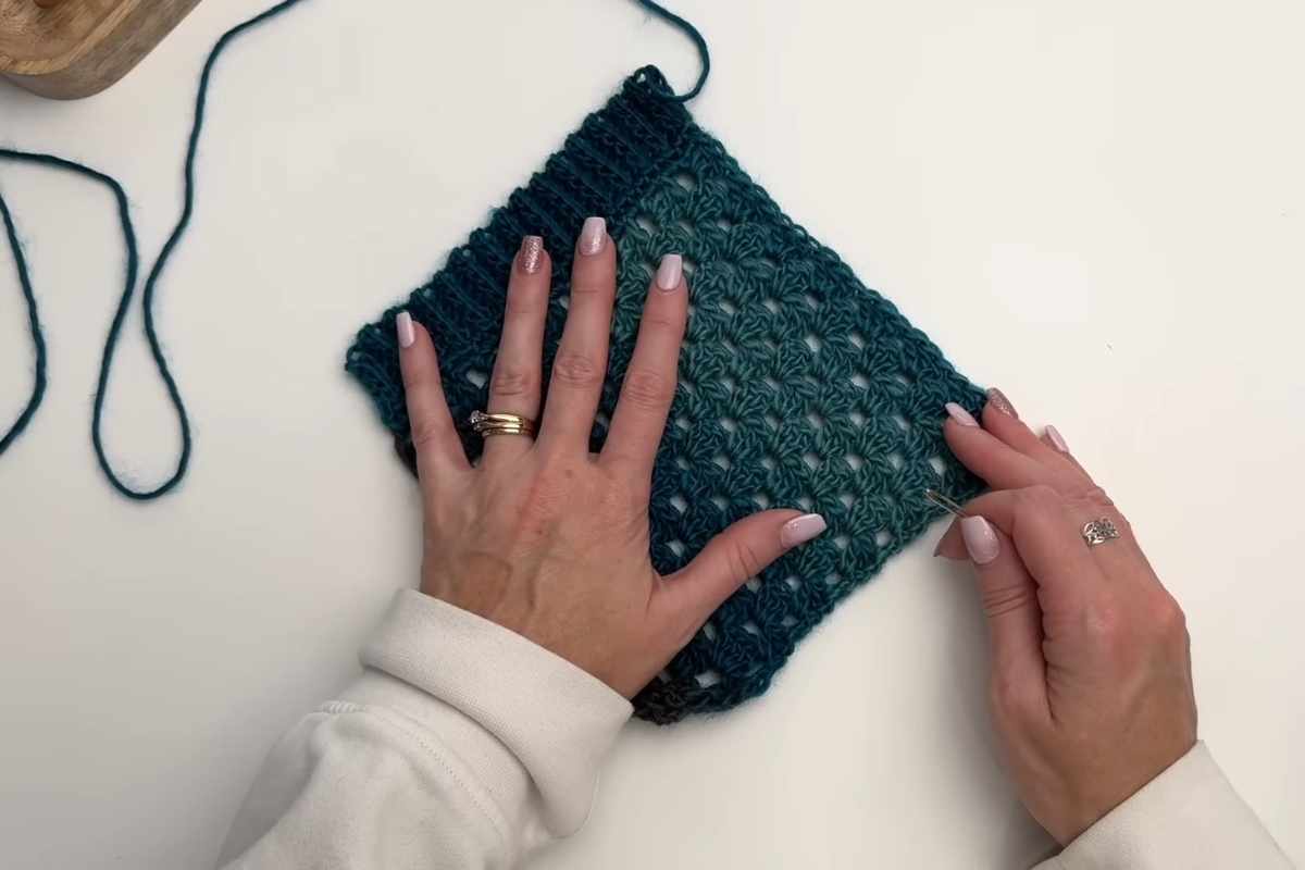Granny Stitch Ruana Crochet Pattern (One Piece + Pockets)