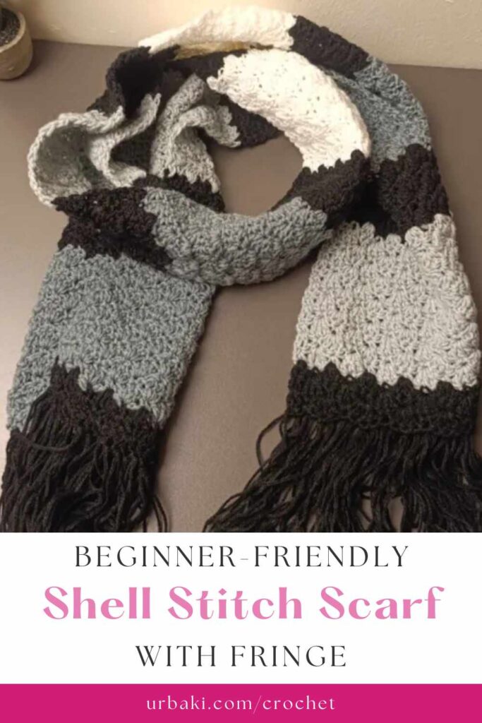Beginner-Friendly Shell Stitch Scarf with Fringe