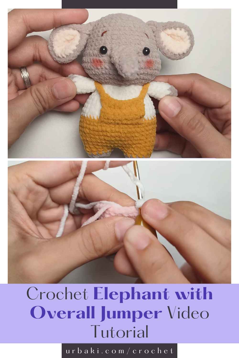 Crochet Elephant with Overall Jumper Video Tutorial
