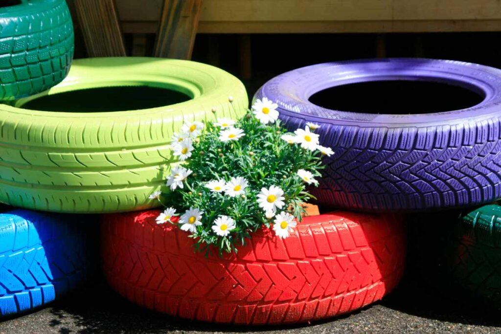 How to Turn Used Car Tire Into a Beautiful Flower Pot