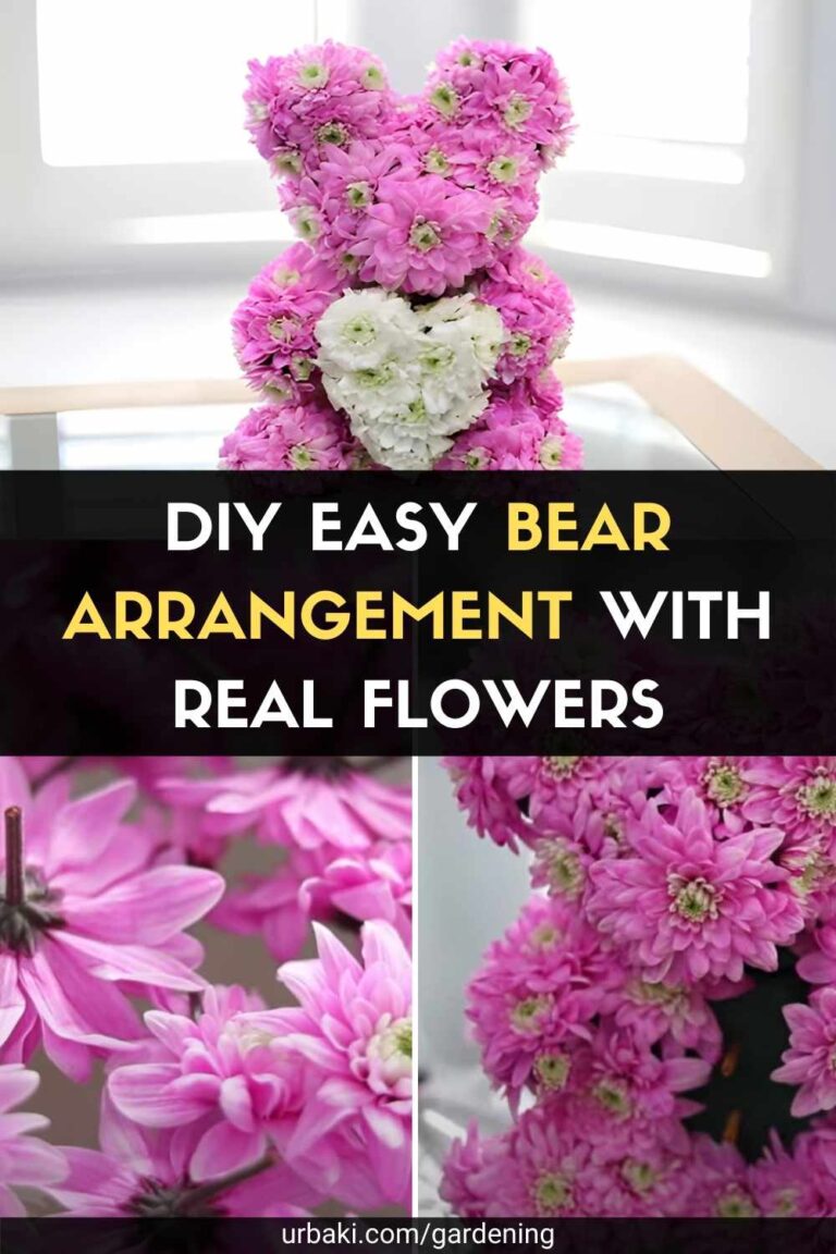 DIY Easy Bear Arrangement with Real Flowers