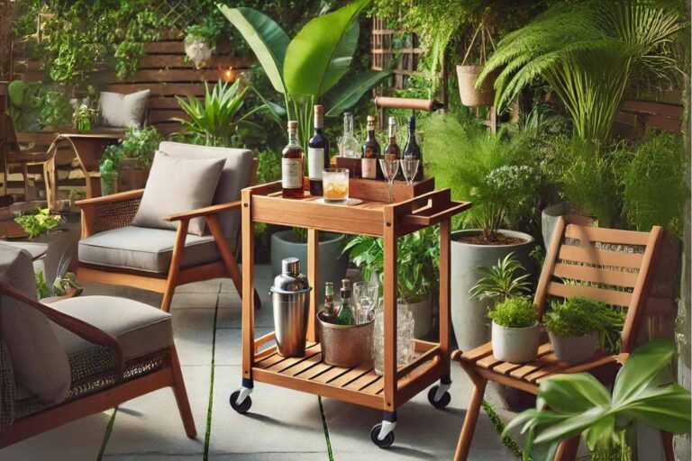 How to Style an Outdoor Bar Cart for Summer Entertaining