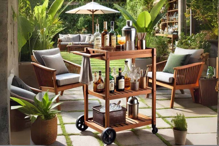 How to Style an Outdoor Bar Cart for Summer Entertaining