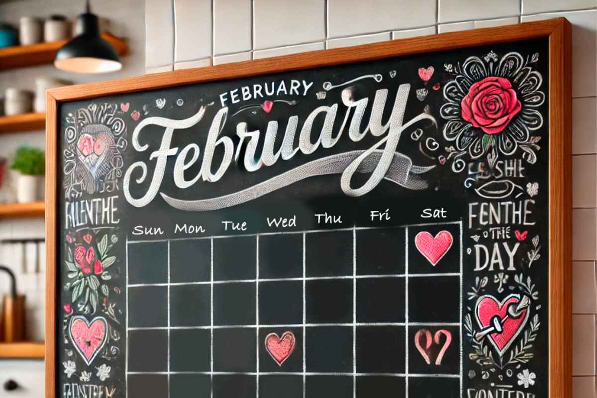 How to Create a February Chalkboard Calendar for Your Kitchen