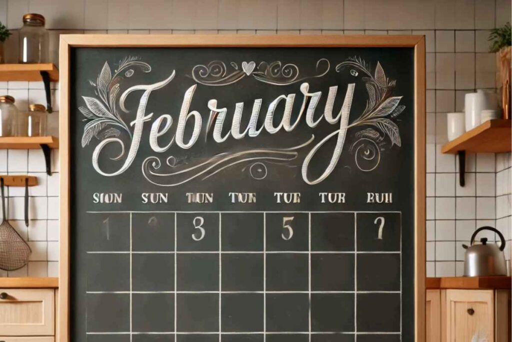 How to Create a February Chalkboard Calendar for Your Kitchen