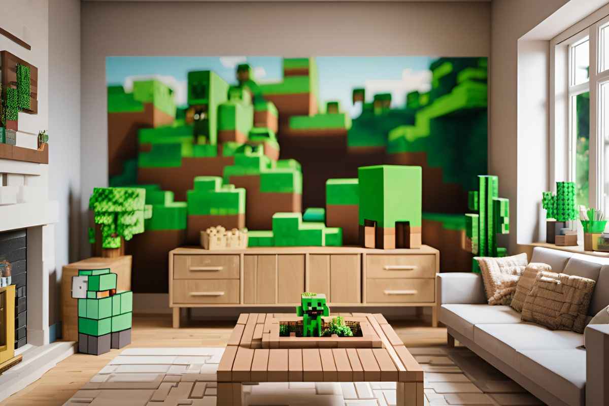 Minecraft Living Room Makeover: Cozy Gaming Den with a Pixelated Twist