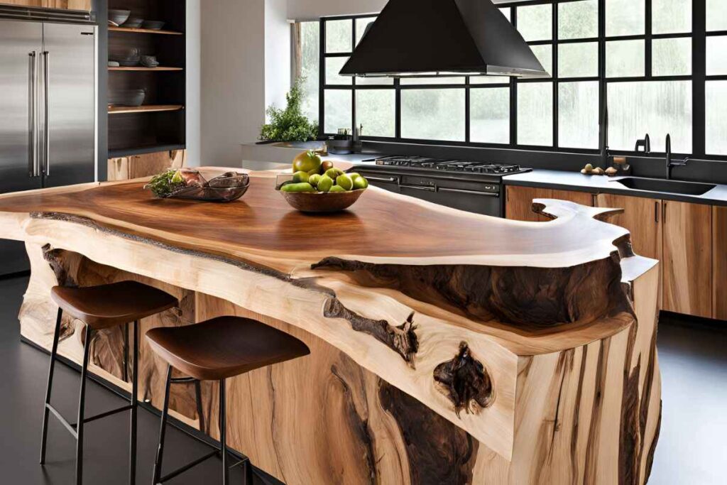 Live-Edge Wood Kitchen Islands: Bringing Nature into Your Home