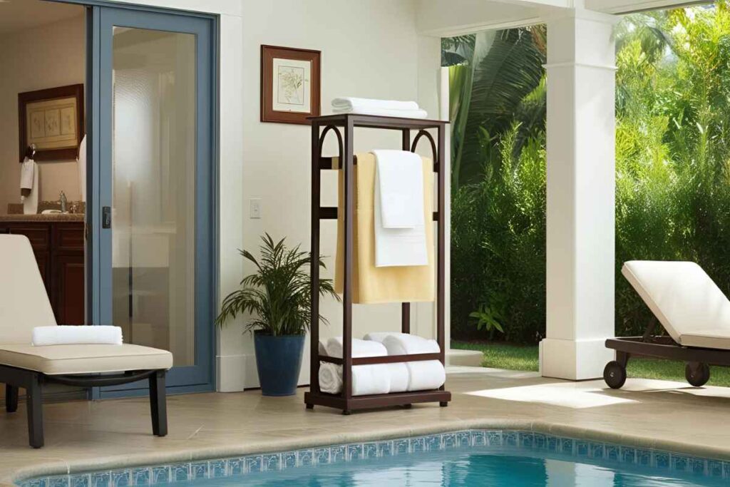Stylish & Practical Pool Towel Rack Ideas for a Neat Outdoor Space