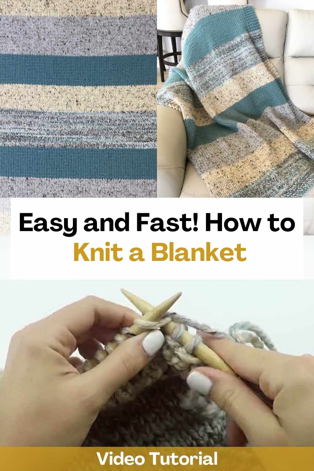 Easy and Fast! How to Knit a Blanket