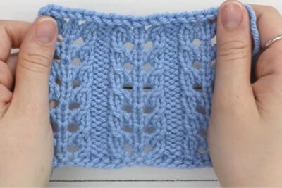 How to Make a Raised Eyelet Rib Stitch Knitting - VERY EASY!