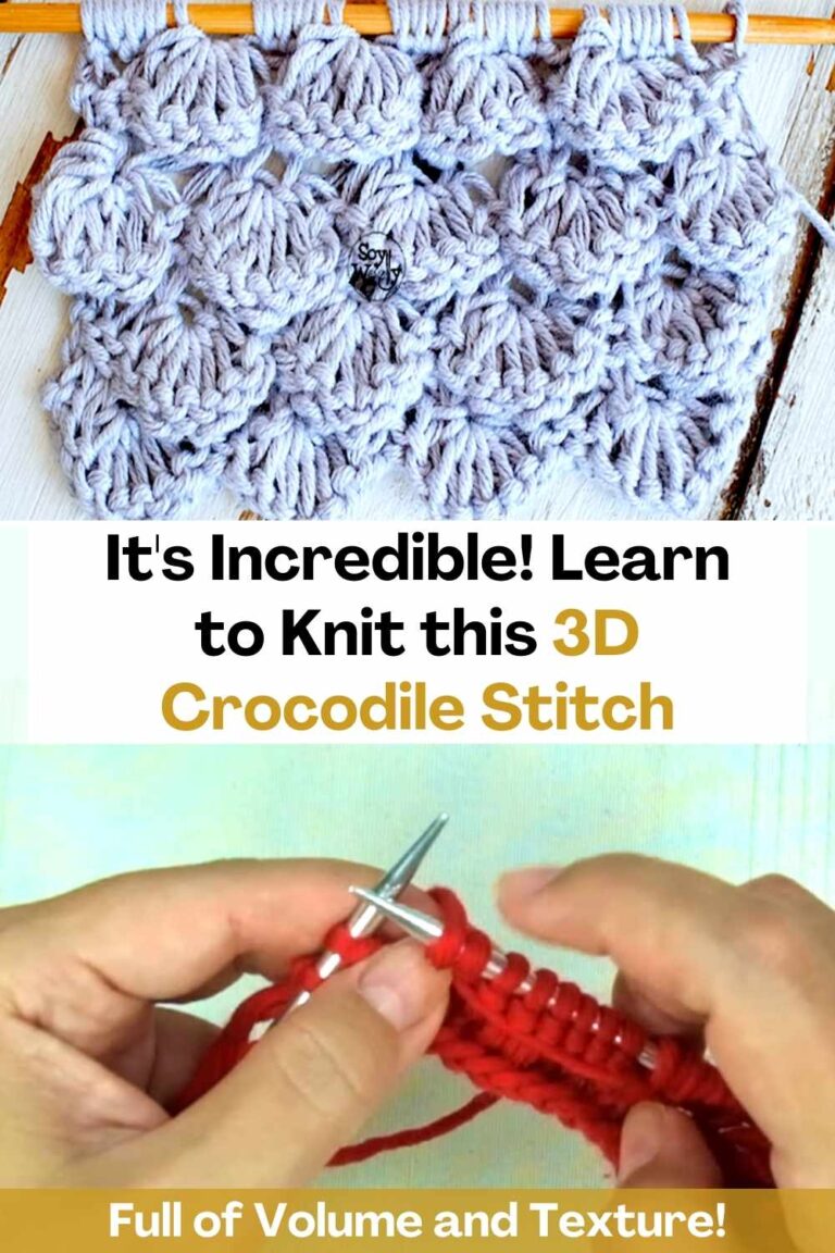It's Incredible! Learn to Knit this 3D Crocodile Stitch