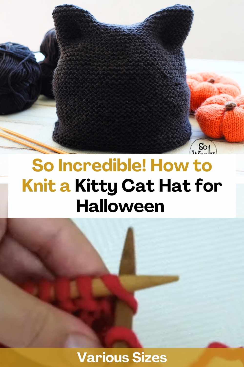 So Incredible! How to Knit a Kitty Cat Hat for Halloween