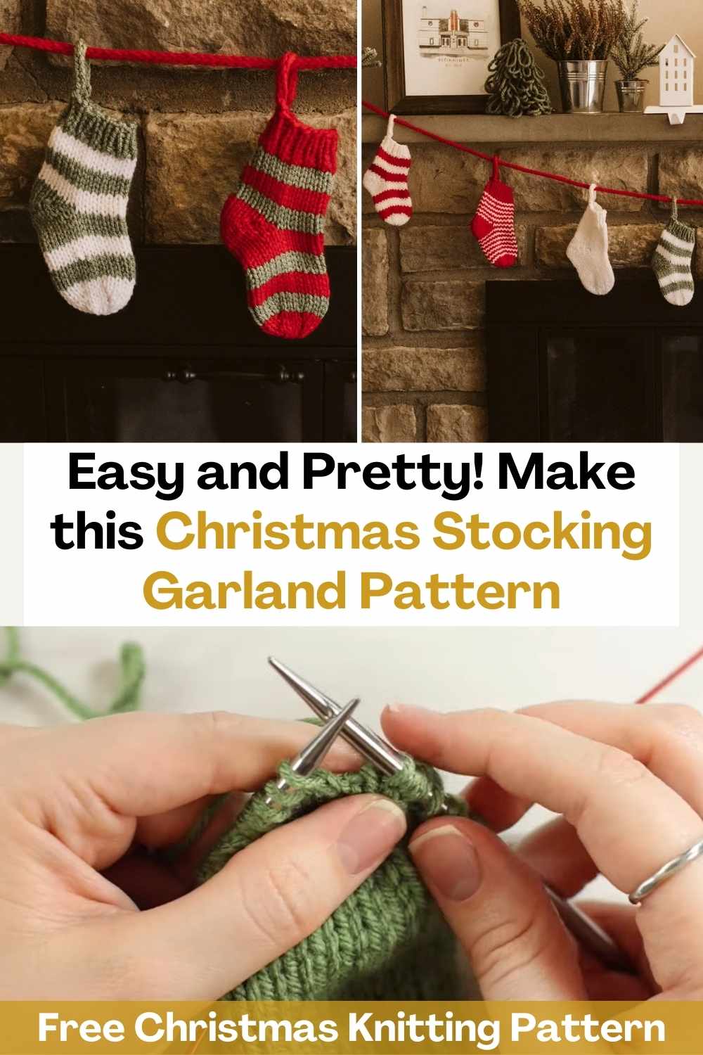 Easy and Pretty! Make this Christmas Stocking Garland Pattern