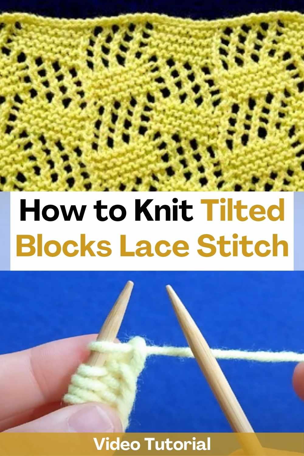 How to Knit Tilted Blocks Lace Stitch