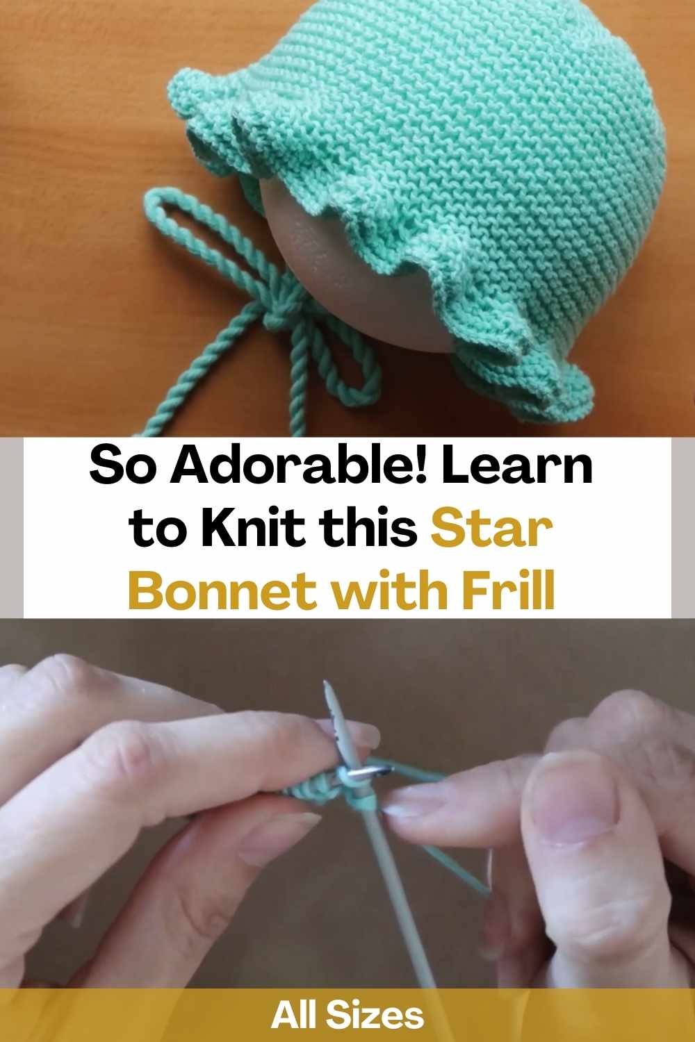 So Adorable! Learn to Knit this Star Bonnet with Frill