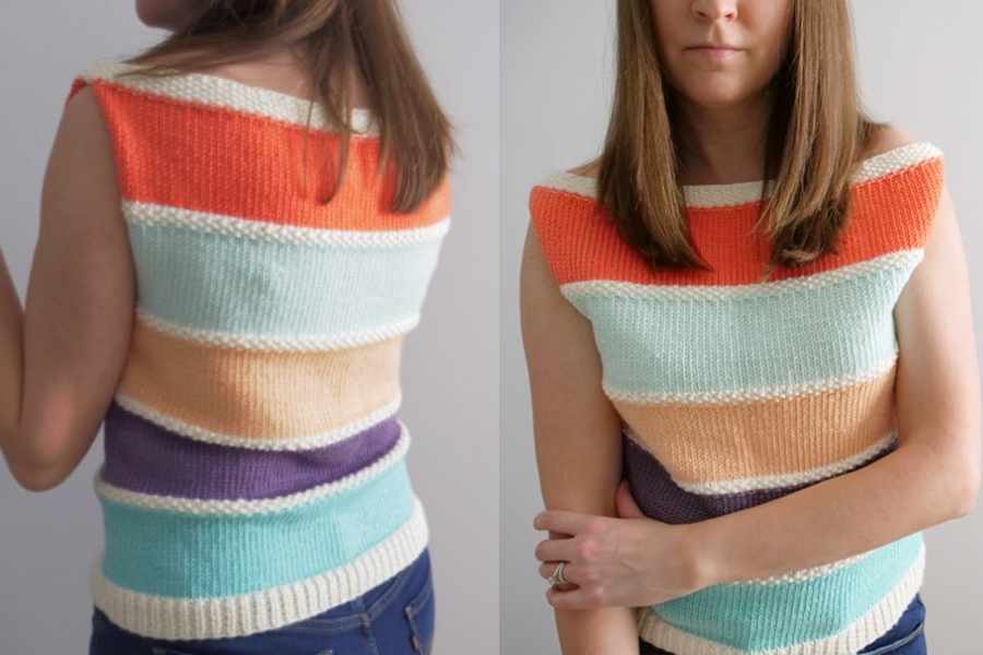 Very Beautiful! How to Knit a Simple Sleeveless Top