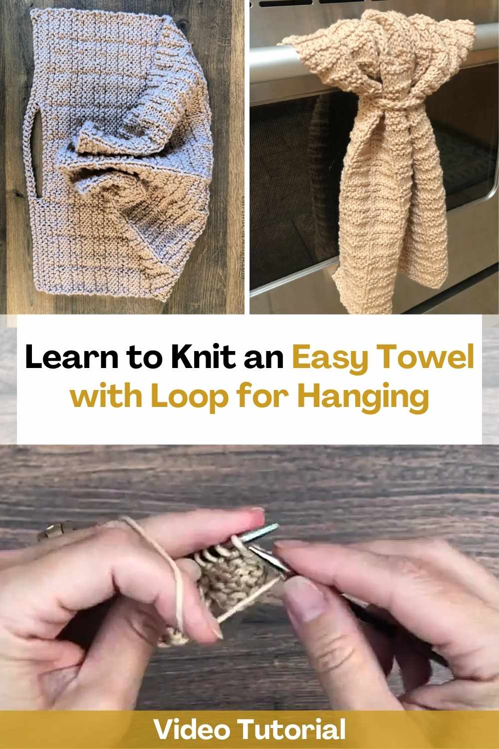 Learn to Knit an Easy Towel with Loop for Hanging
