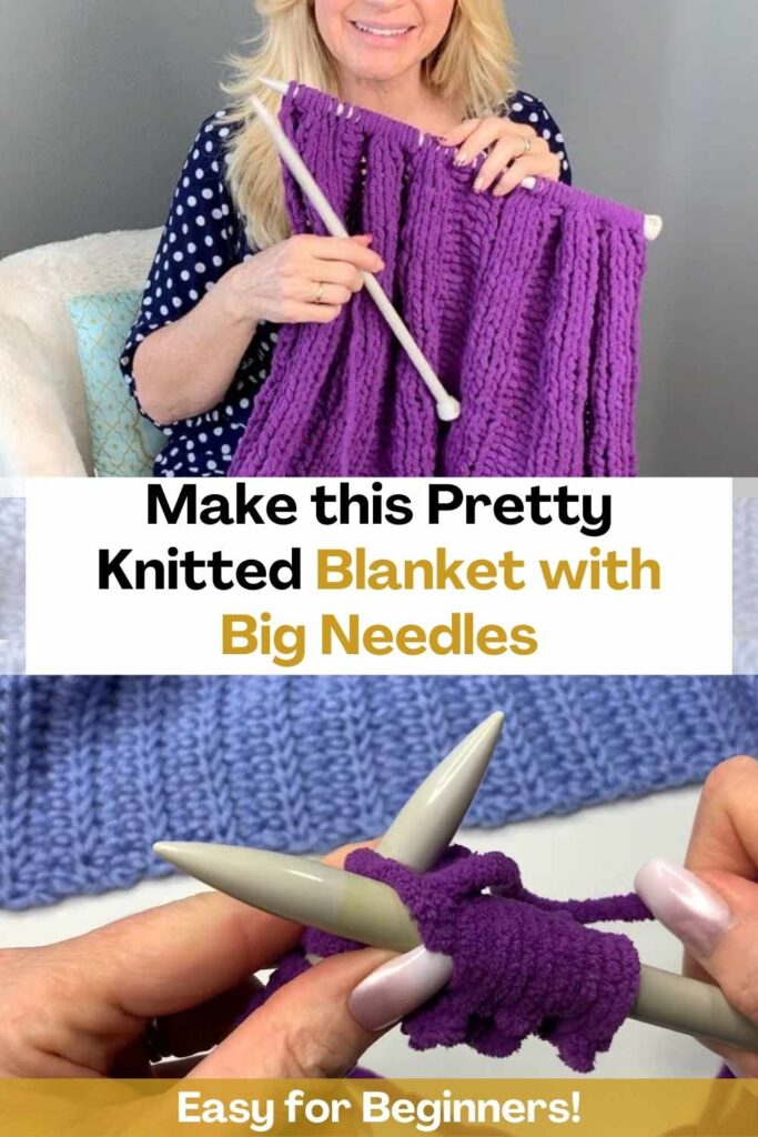 Make this Pretty Knitted Blanket with Big Needles