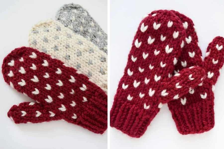 So Cute! Learn to Knit these Little Hearts Mittens