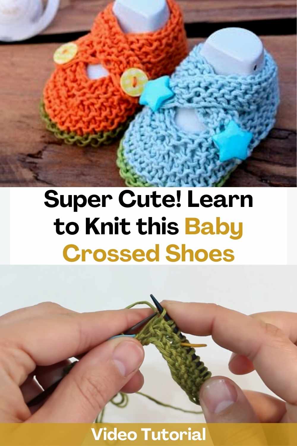 Super Cute! Learn to Knit this Baby Crossed Shoes