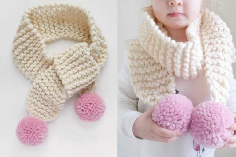 Very Pretty! Learn to Knit this Pom Pom Scarf