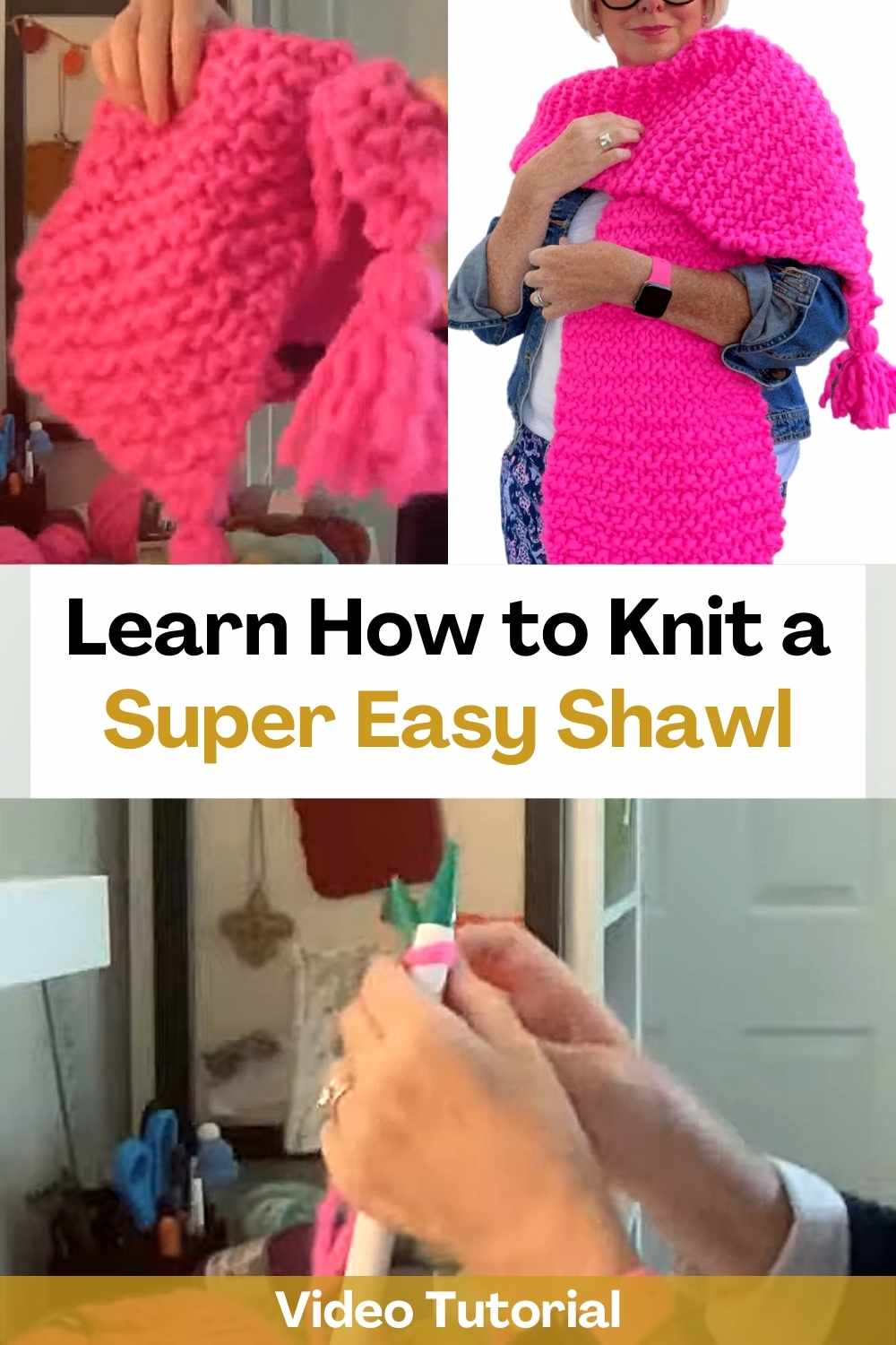 Learn How to Knit a Super Easy Shawl