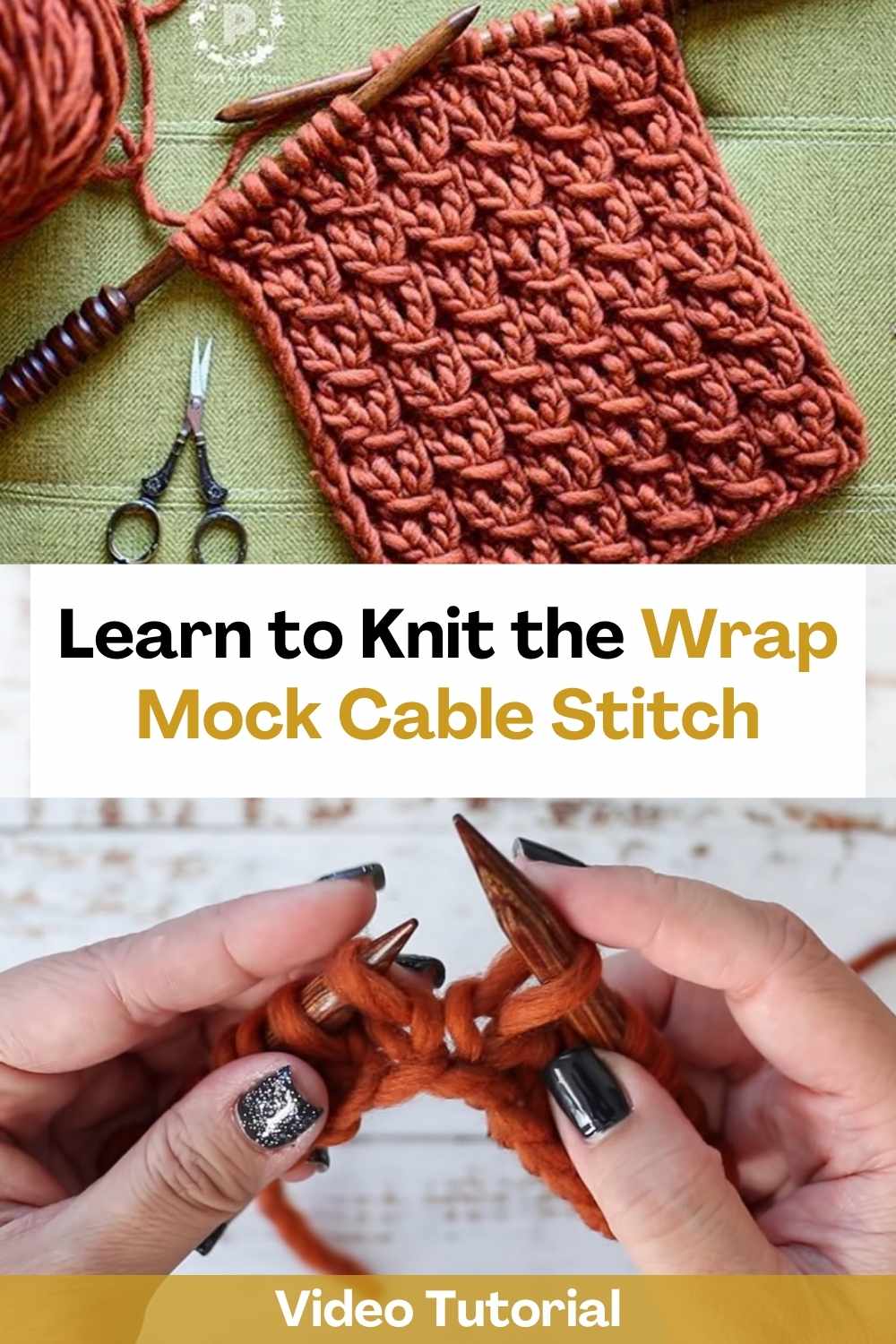 Learn to Knit the Wrap Mock Cable Stitch