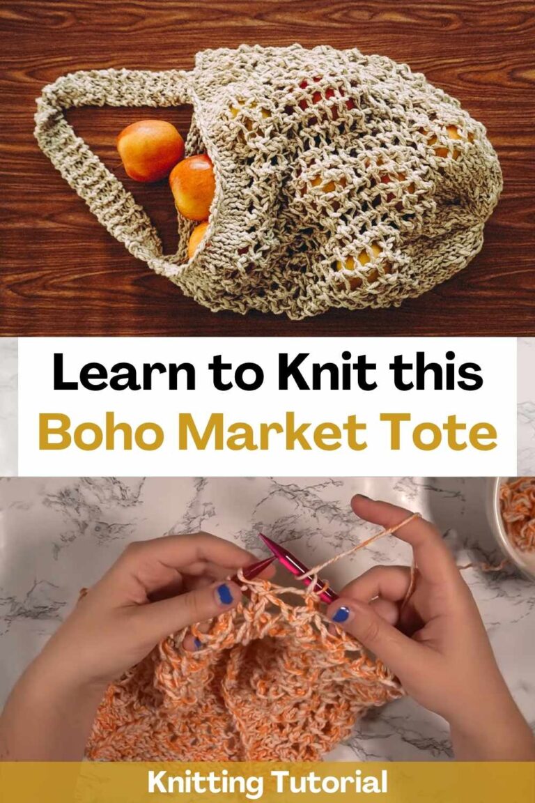 Learn to Knit this Boho Market Tote