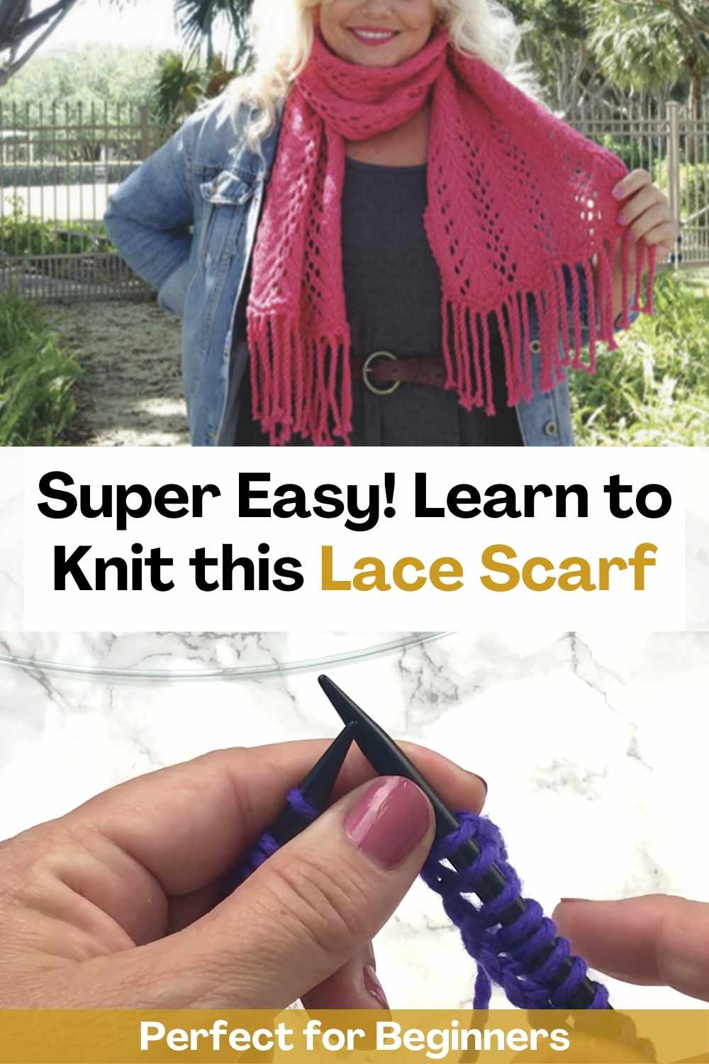 Super Easy! Learn to Knit this Lace Scarf