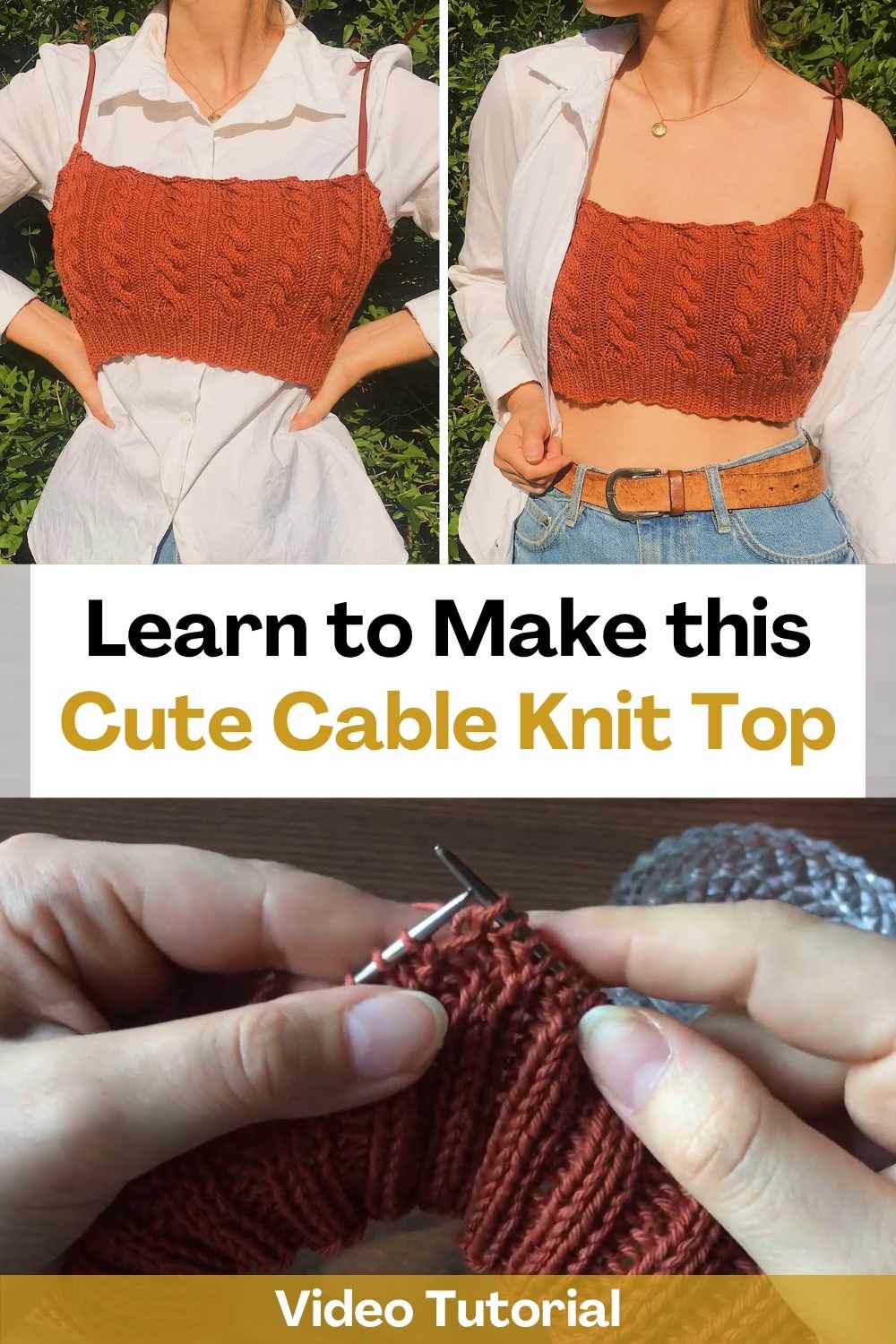 Learn to Make this Cute Cable Knit Top