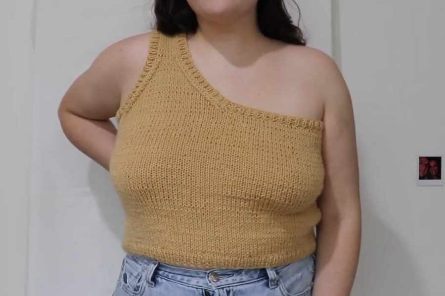 Pretty and Easy! Learn to Knit this One Shoulder Top