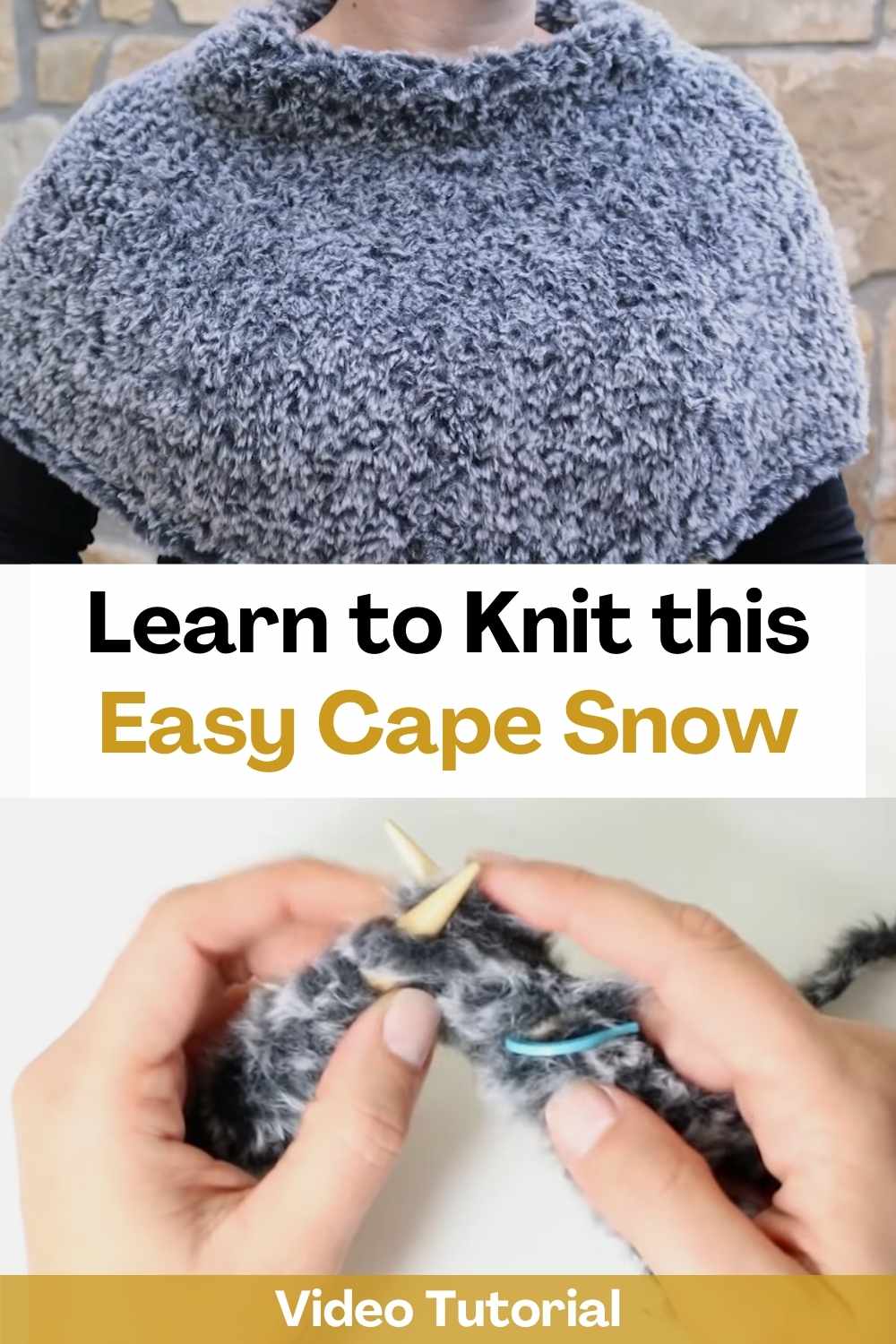Learn to Knit this Easy Cape Snow