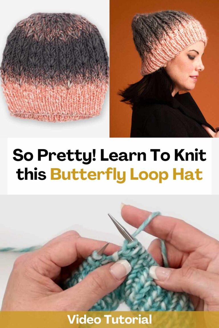 So Pretty! Learn To Knit this Butterfly Loop Hat