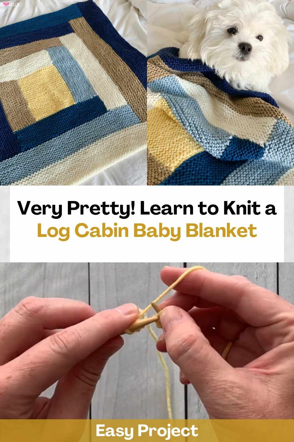 Very Pretty! Learn to Knit a Log Cabin Baby Blanket