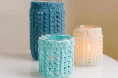 So Beautiful! Learn to Knit this Candle Cozy
