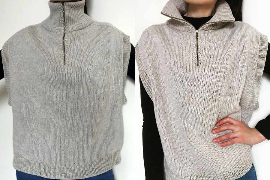 So Beautiful! Learn to Knit this Zip Neck Vest