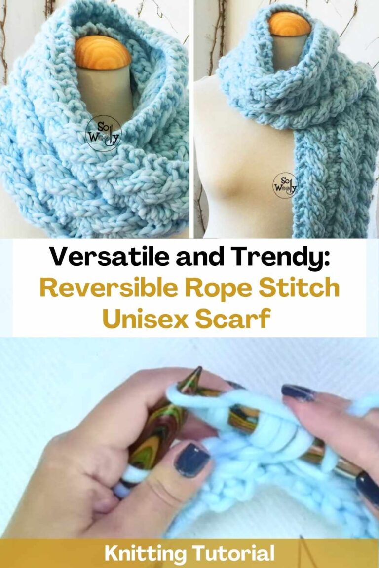 Versatile and Trendy: Reversible Rope Stitch Unisex Scarf