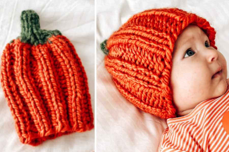 Knit a Pumpkin Hat for Your Baby or Toddler