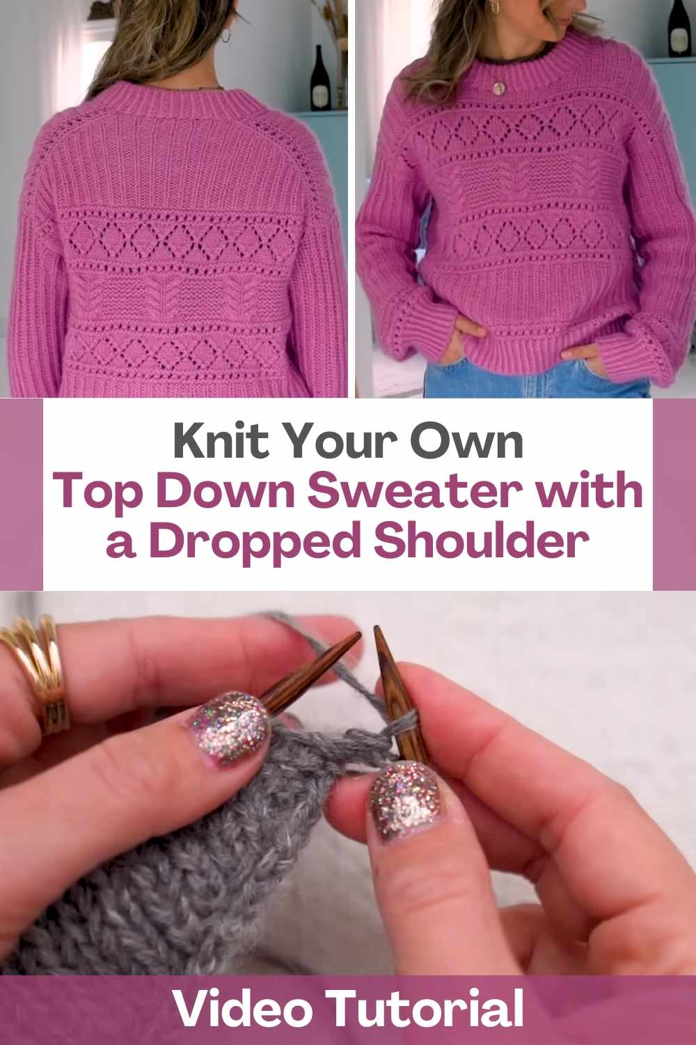 Knit Your Own Top Down Sweater with a Dropped Shoulder
