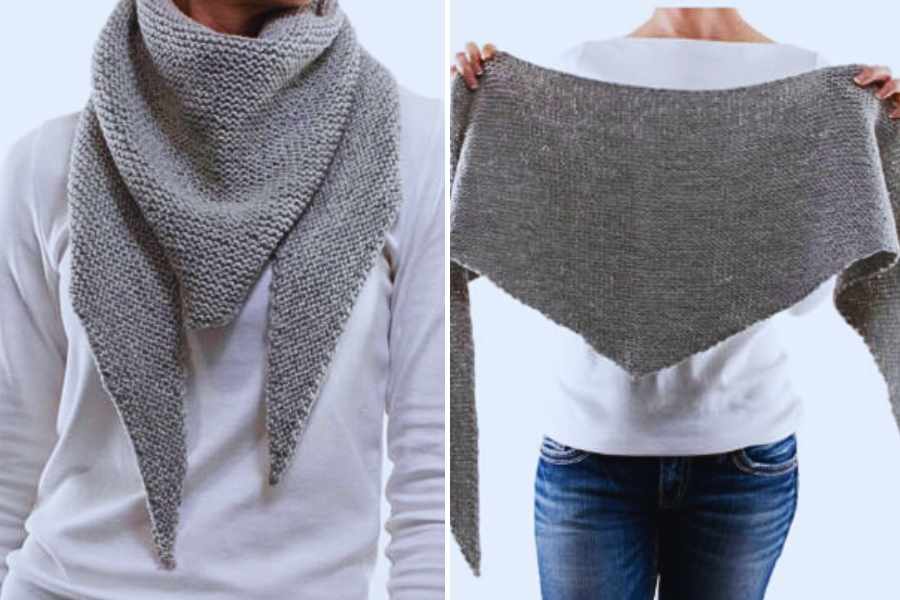 Learn to Knit a Trendy Skinny Triangle Scarf
