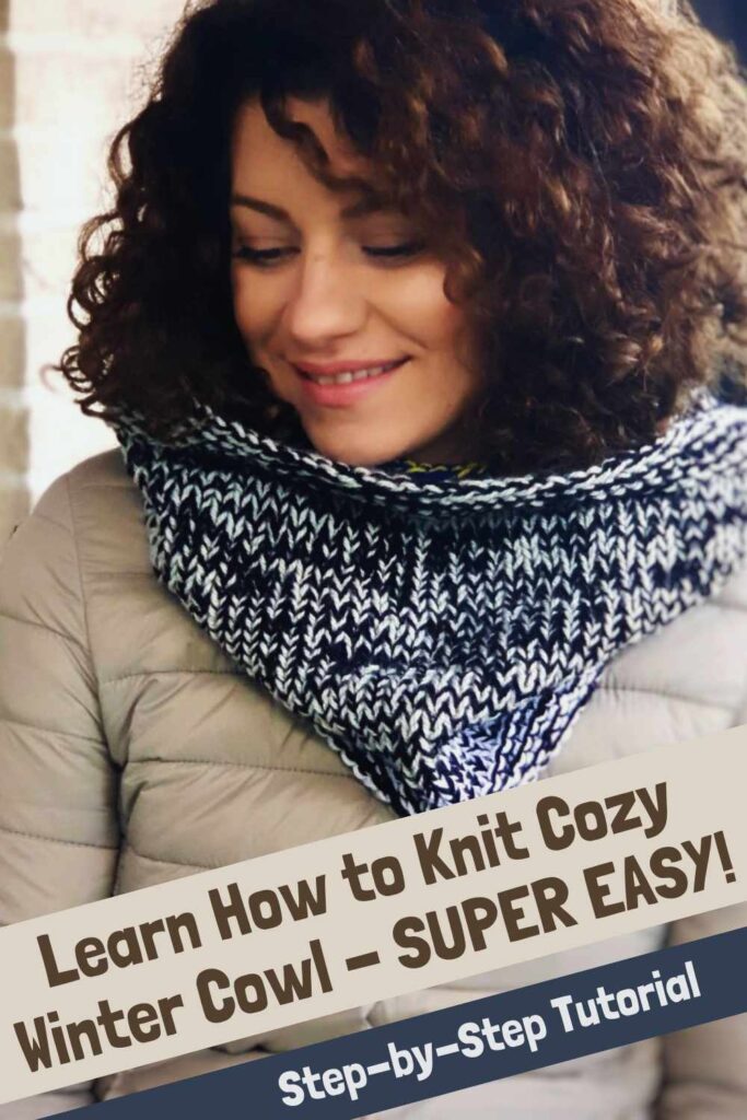 Learn How to Knit Cozy Winter Cowl - SUPER EASY!